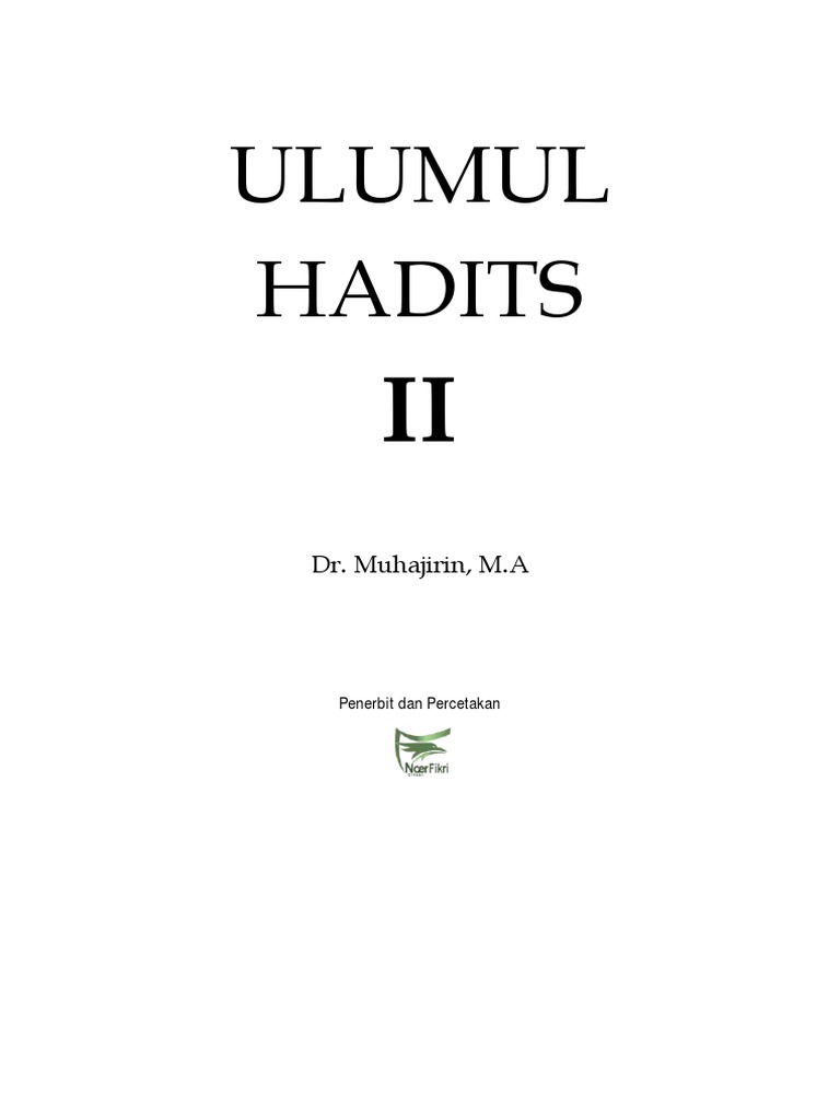 Buku Ulumul Hadits II Lengkap | PDF | Agama & Spiritualitas