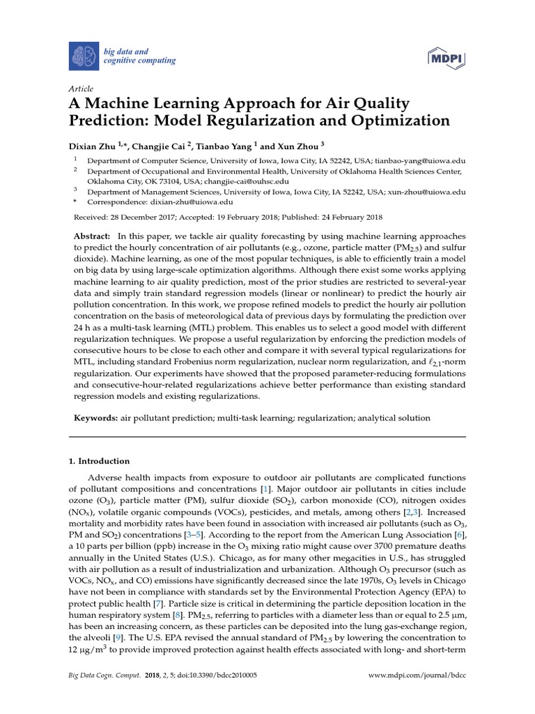 A Machine Learning Approach For Air Quality Prediction: Model ...