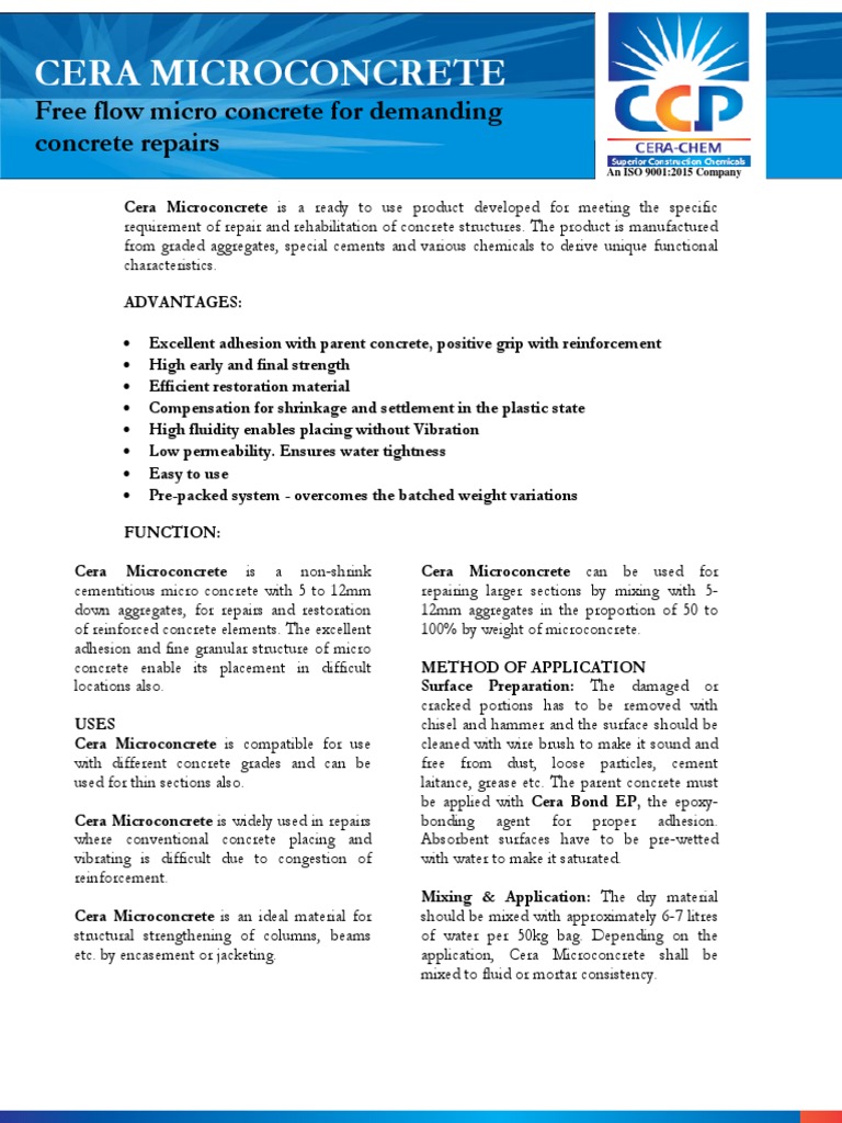 Cera Microconcrete | PDF | Concrete | Materials