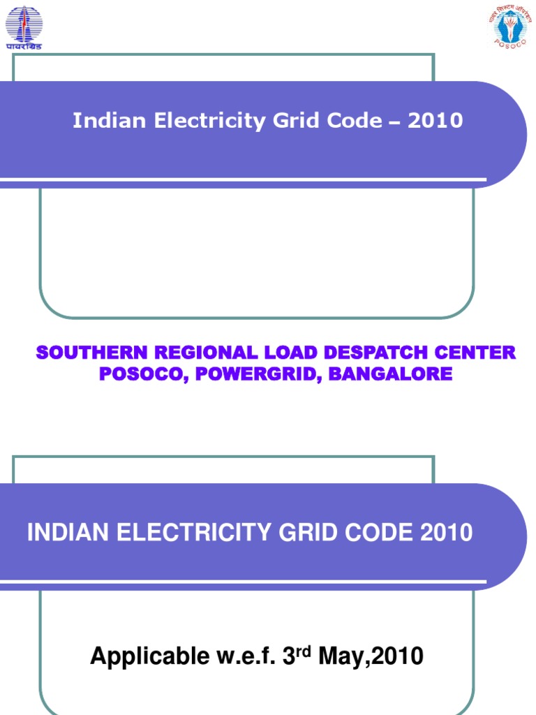 Indian Electricity Grid Code - 2010: Southern Regional Load Despatch ...