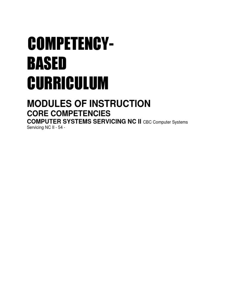 COMPETENCY Based Learning | PDF | Computer Network | Device Driver