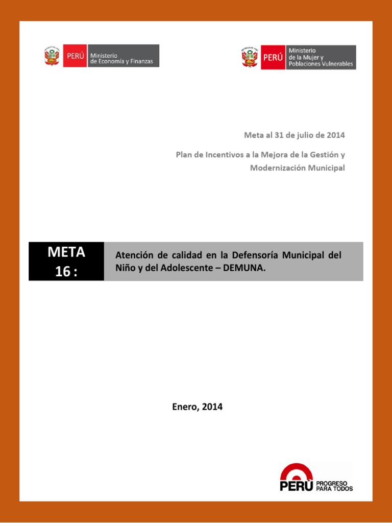 Meta16 DEMUNA | PDF | Adolescencia | Instituciones sociales