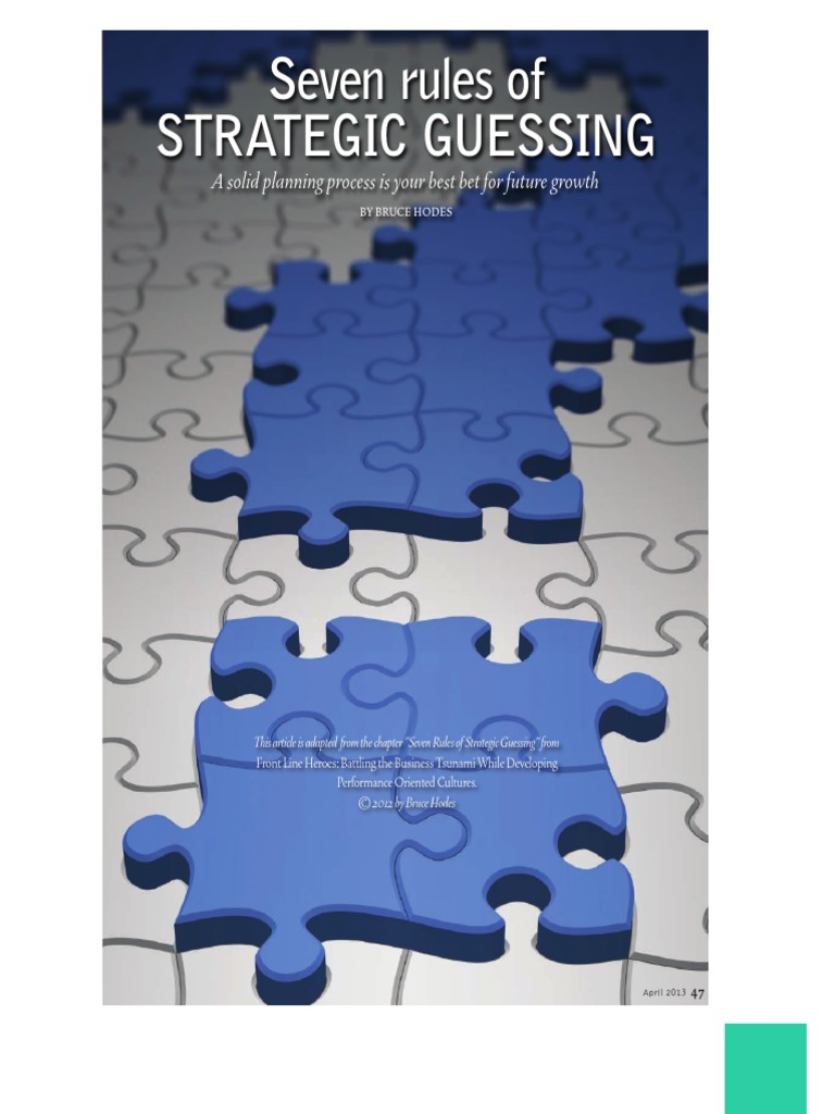 Seven Rules of Strategic Guessing | PDF | Startup Company | Small ...