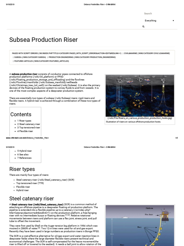 Subsea Production Riser: Search | PDF | Subsea (Technology) | Pipe ...