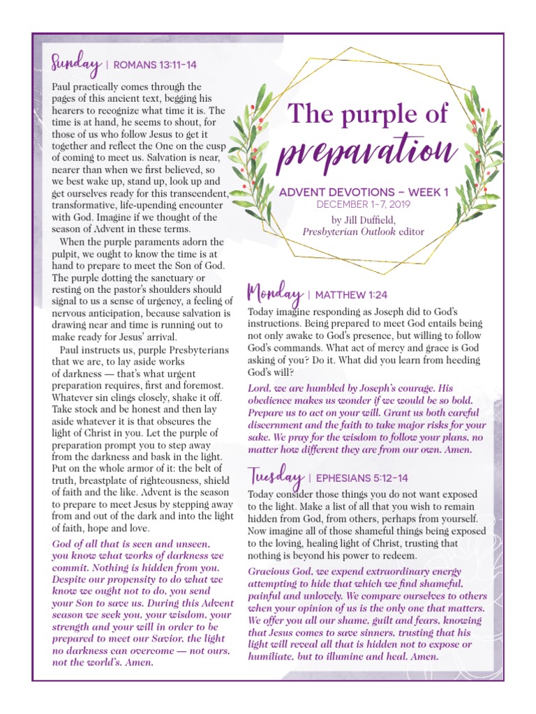 Advent Devotions 2019 Week1 FULLpage COLOR | PDF | Jesus | God