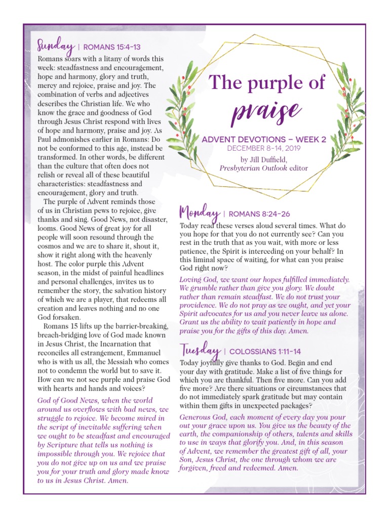 Advent Devotions 2019 Week2 FULLpage COLOR | PDF | Epistle To The ...