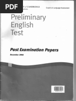 Past Papers PET Tests | PDF