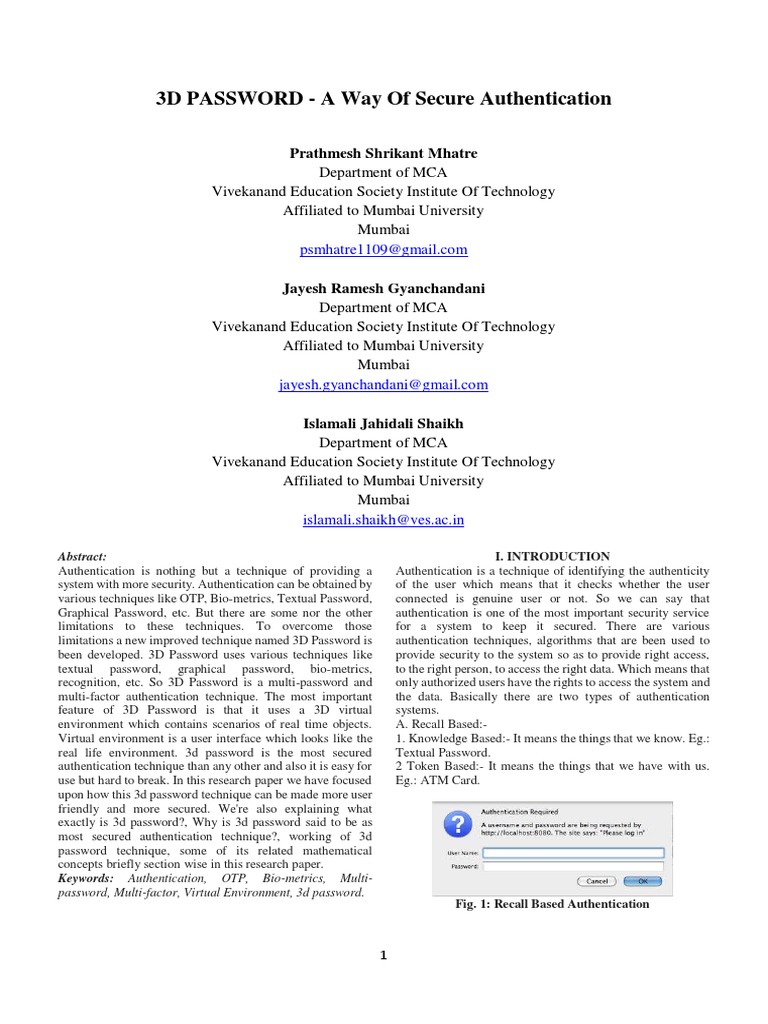 Exploring the Use of 3D Virtual Environments and Multi-Factor ...