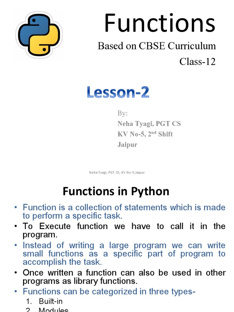 Chapter 2 Functionseng 1 PDF | PDF | Parameter (Computer Programming) | Subroutine