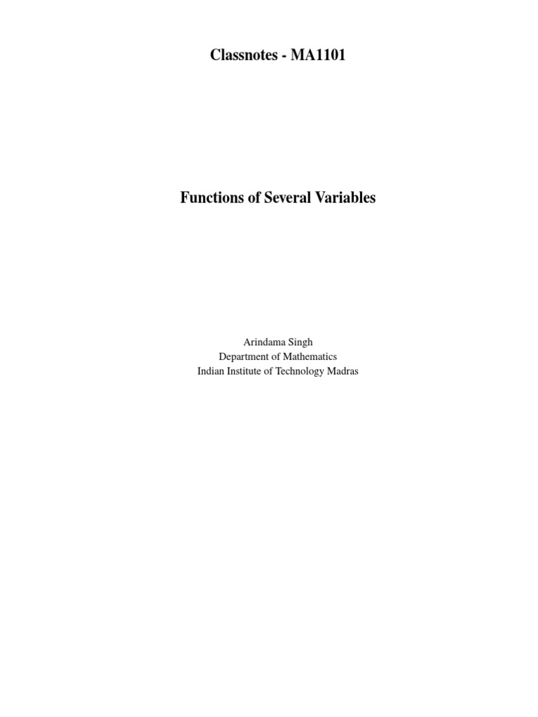 Classnotes Ma1101 Pdf Continuous Function Integral 3288