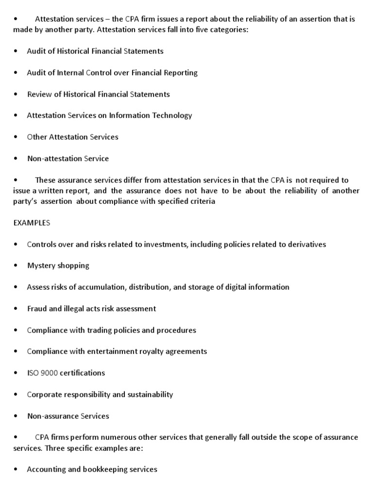 Attestation Services 2 | PDF | Financial Audit | Internal Control