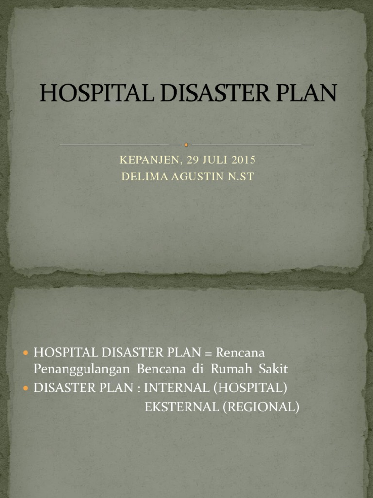 Hospital Disaster Plan | PDF