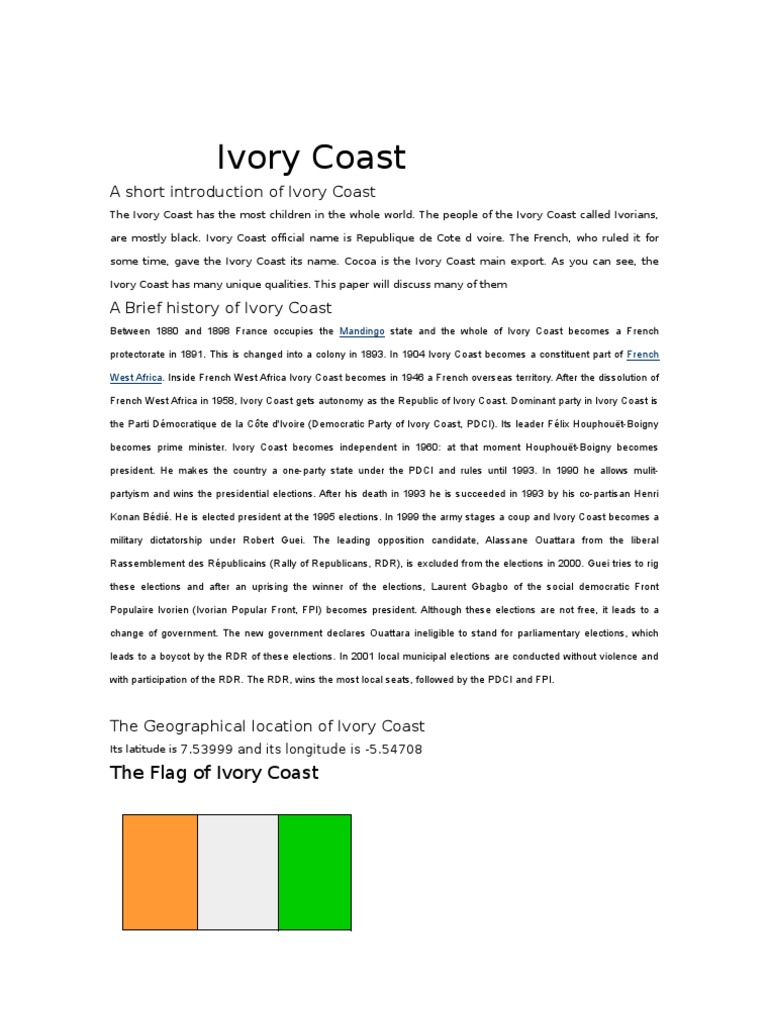 Ivory Coast | PDF | Ivory Coast | Earth Sciences