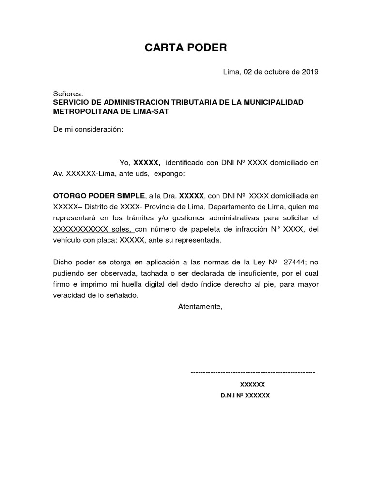 Carta Poder-SAT Lima