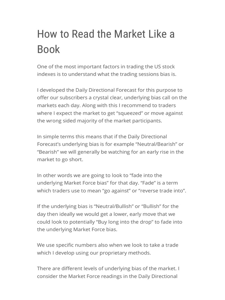How To Read The Market Like A Book PDF | PDF | Market Trend | S&P 500 Index