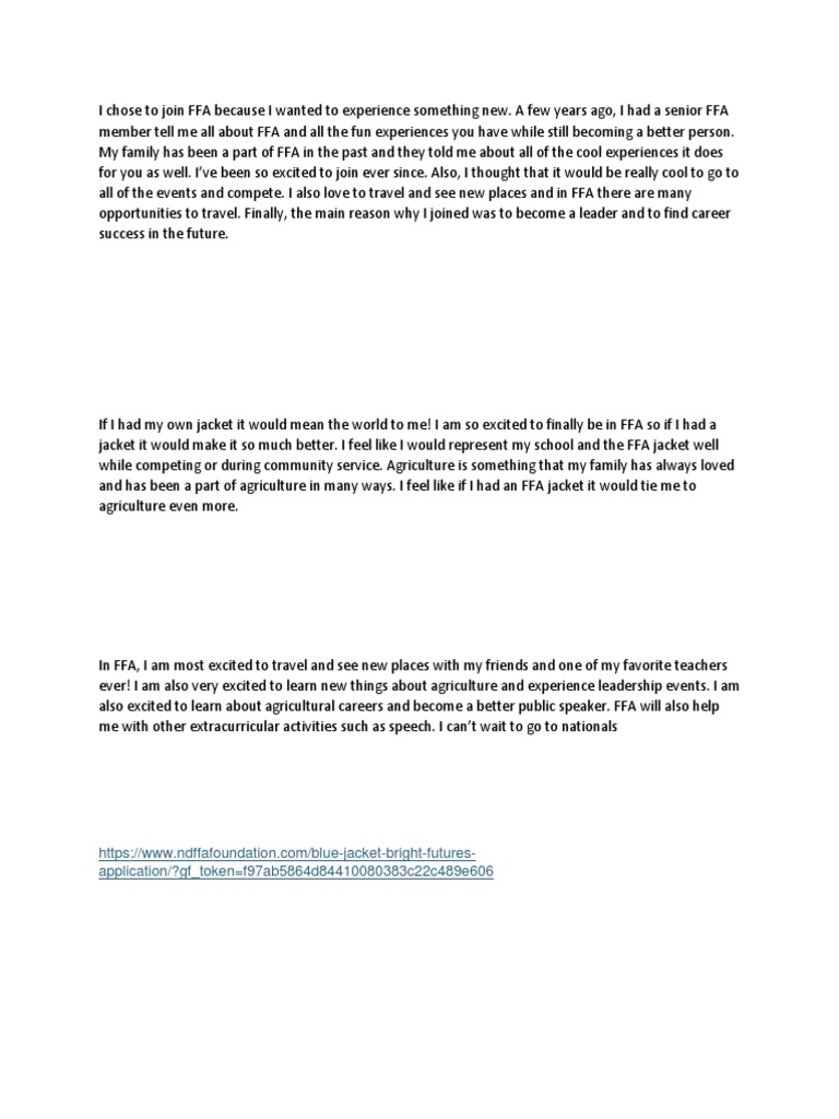 Joining FFA: Leadership and Travel | PDF