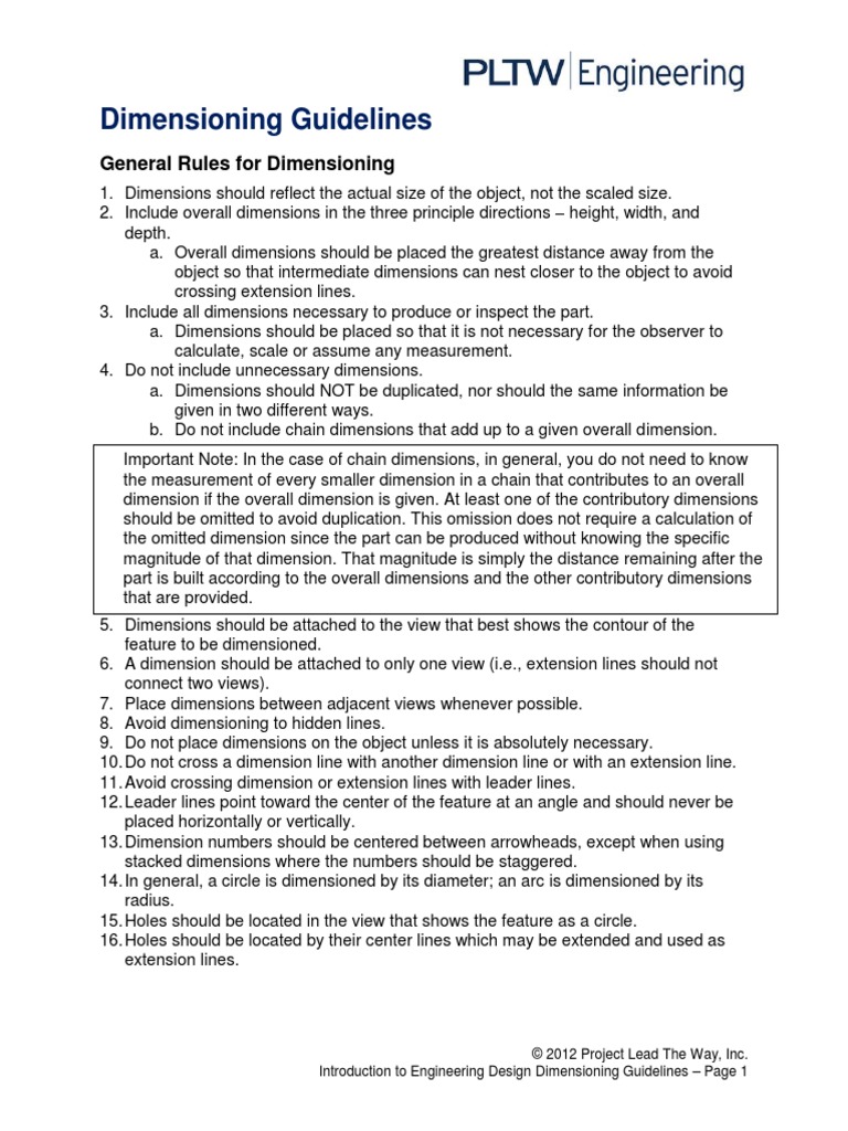 Dimensioning Guidelines | PDF | Dimension | Geometry