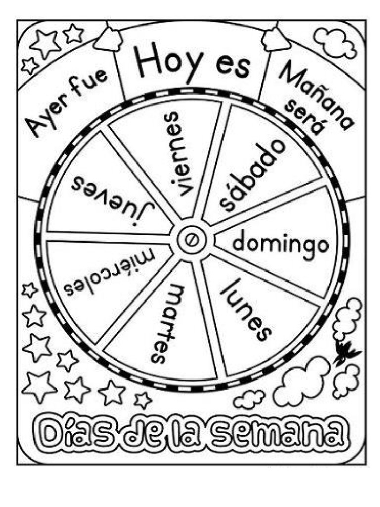 Dias De La Semana Printable Dibujos De Los Dias De La Semana Para