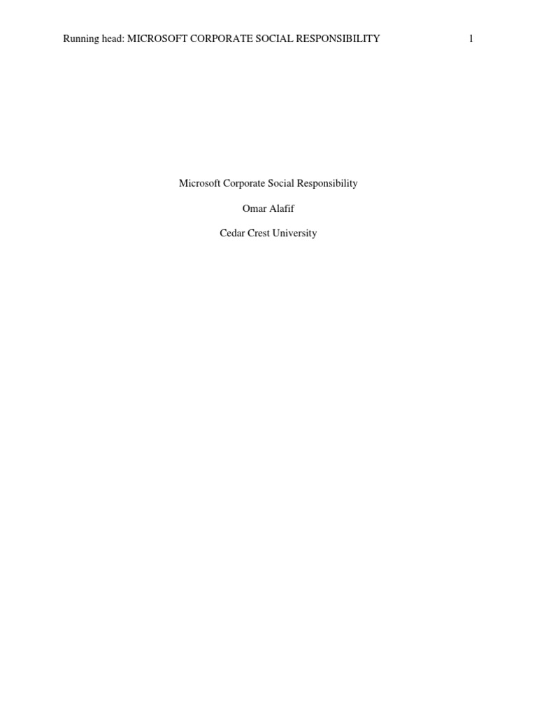 Corporate Social Responsibility - Microsoft | PDF | Corporate Social ...
