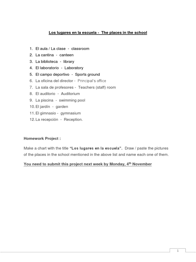 Los Lugares en La Escuela | PDF