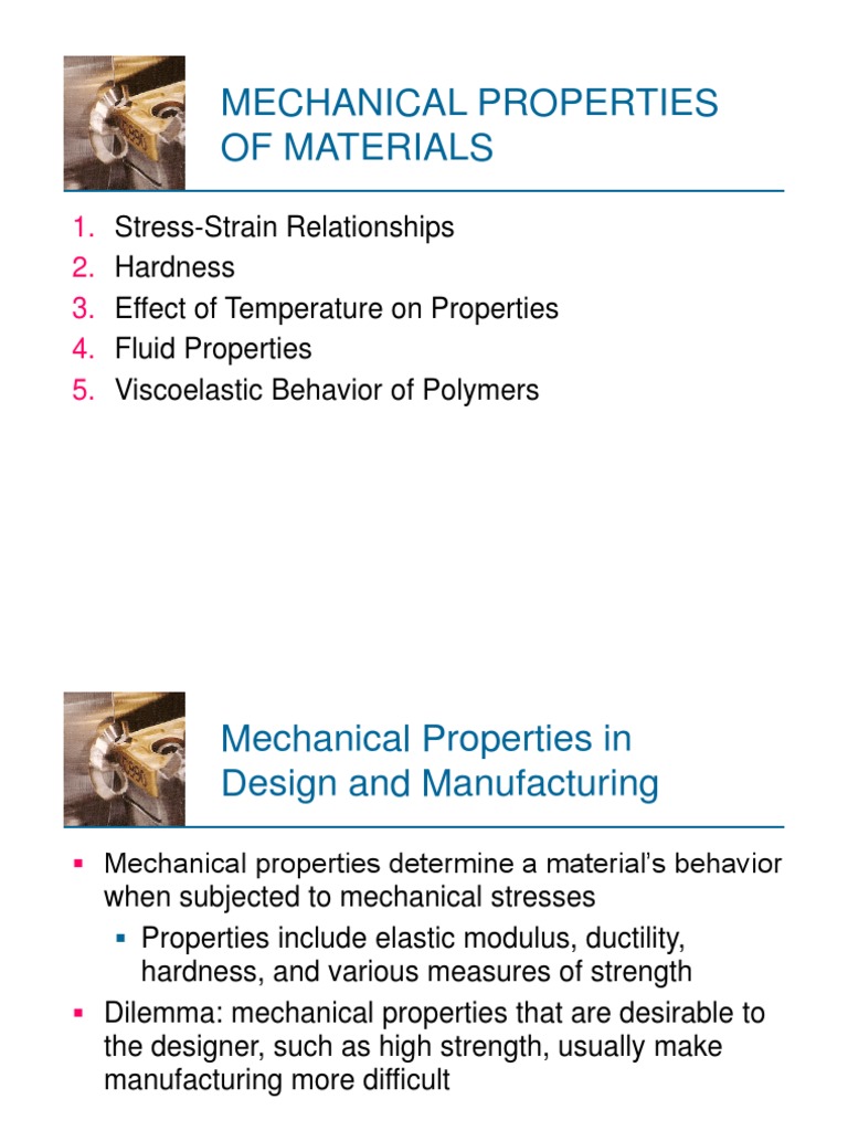 Mechanical Properties of Materials Explained | PDF | Deformation ...