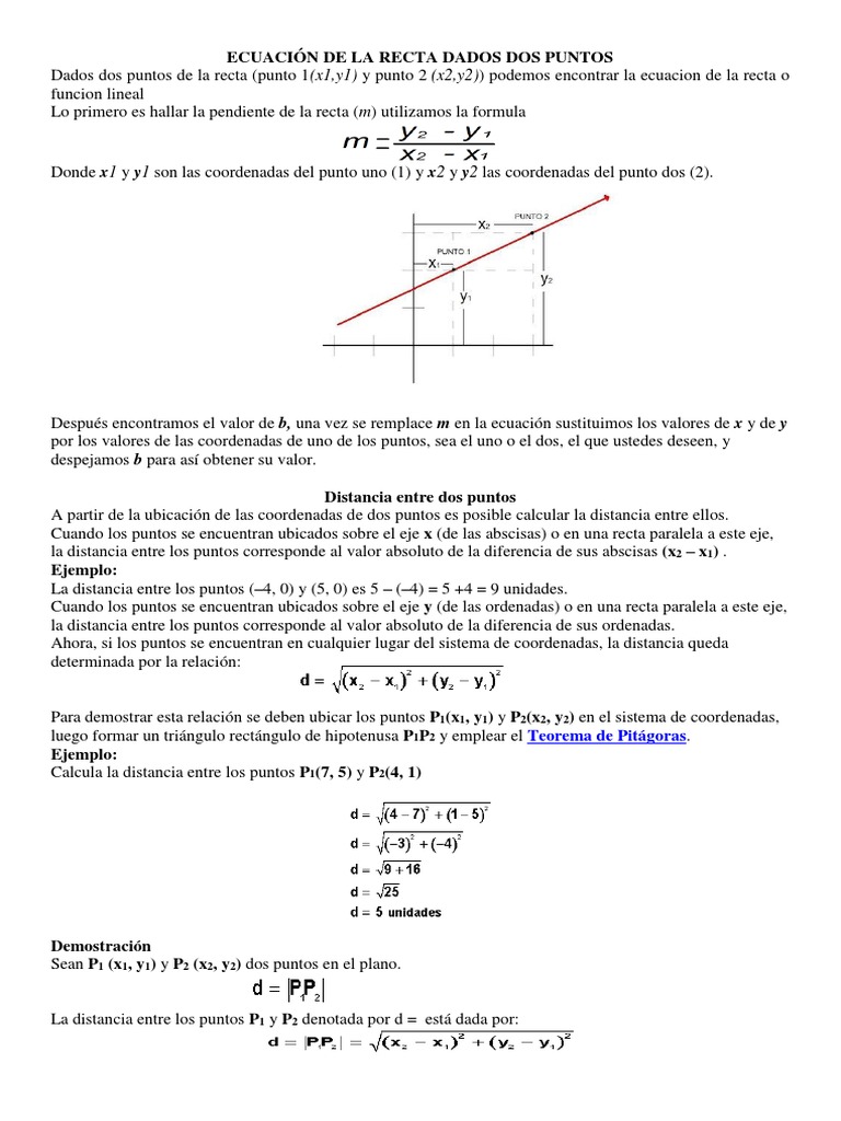 Cálculo de Distancia entre Dos Puntos | PDF