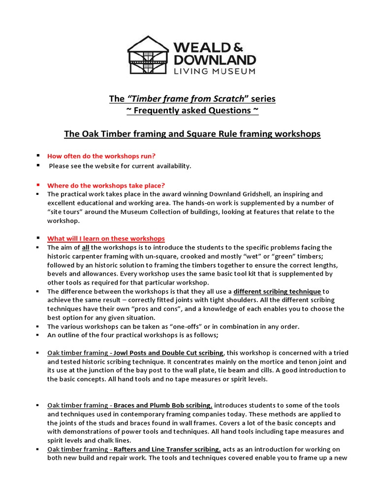 The "Timber Frame From Scratch" Series Frequently Asked Questions The ...