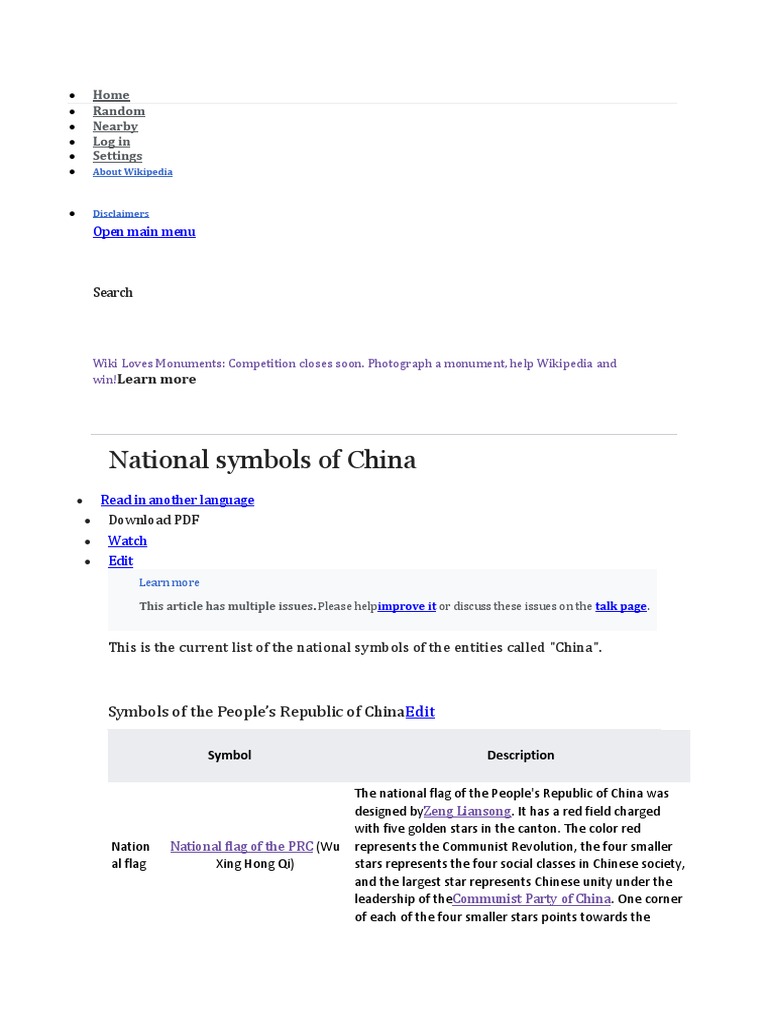 National Symbols of China Guide | PDF | China | World Politics
