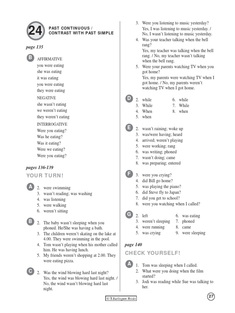 Past Continuous Tense Quiz | PDF