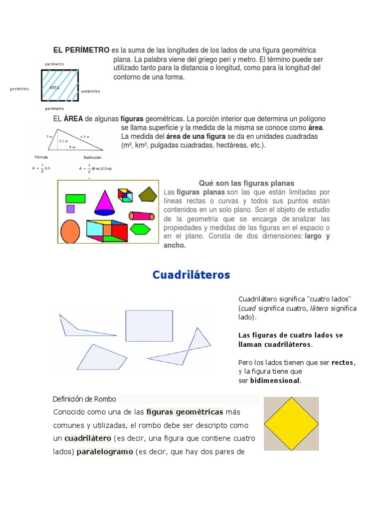 EL PERÍMETRO Es La Suma de Las Longitudes de Los Lados de Una Figura ...