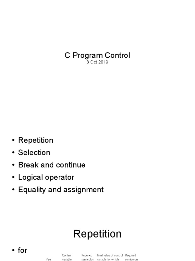 C Program Control | PDF