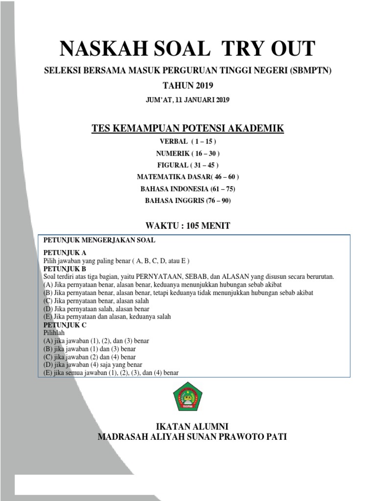 Soal Tryout SBMPTN TKPA | PDF