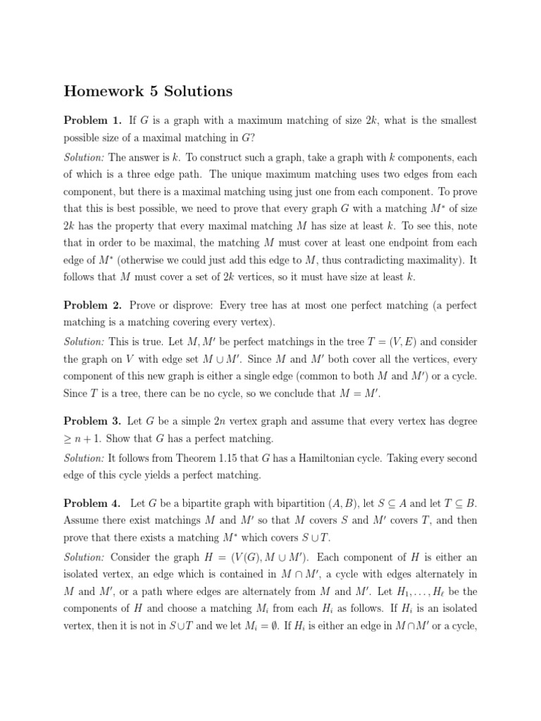 Homework 5 Solutions Pdf Discrete Mathematics Applied Mathematics