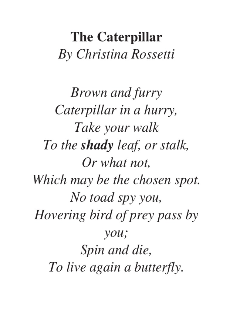 By Christina Rossetti: The Caterpillar | PDF