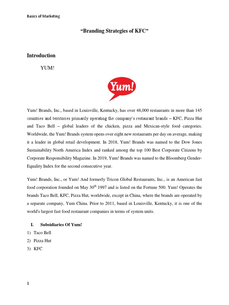 Report On KFC Branding | PDF | Fast Food Restaurants | Food And Drink