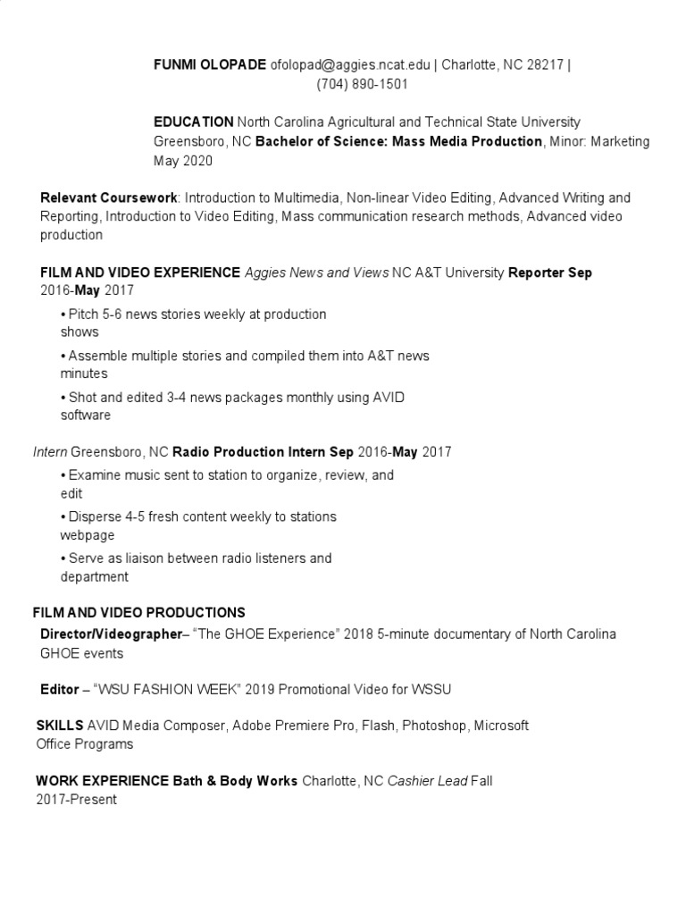 Funmi Resume Murray | PDF