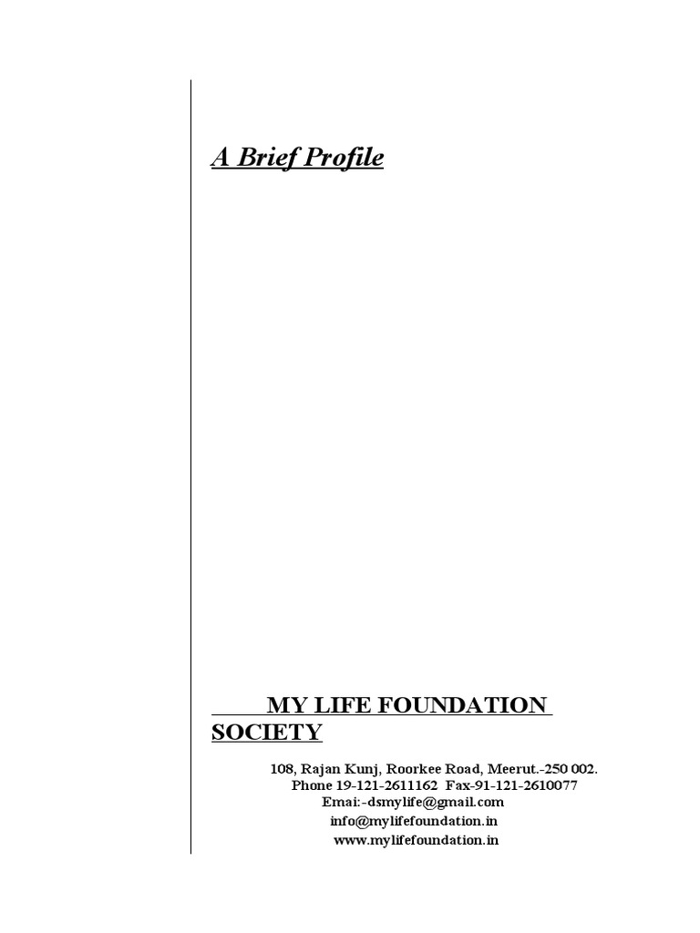 My Life Foundation Overview | PDF | Economies
