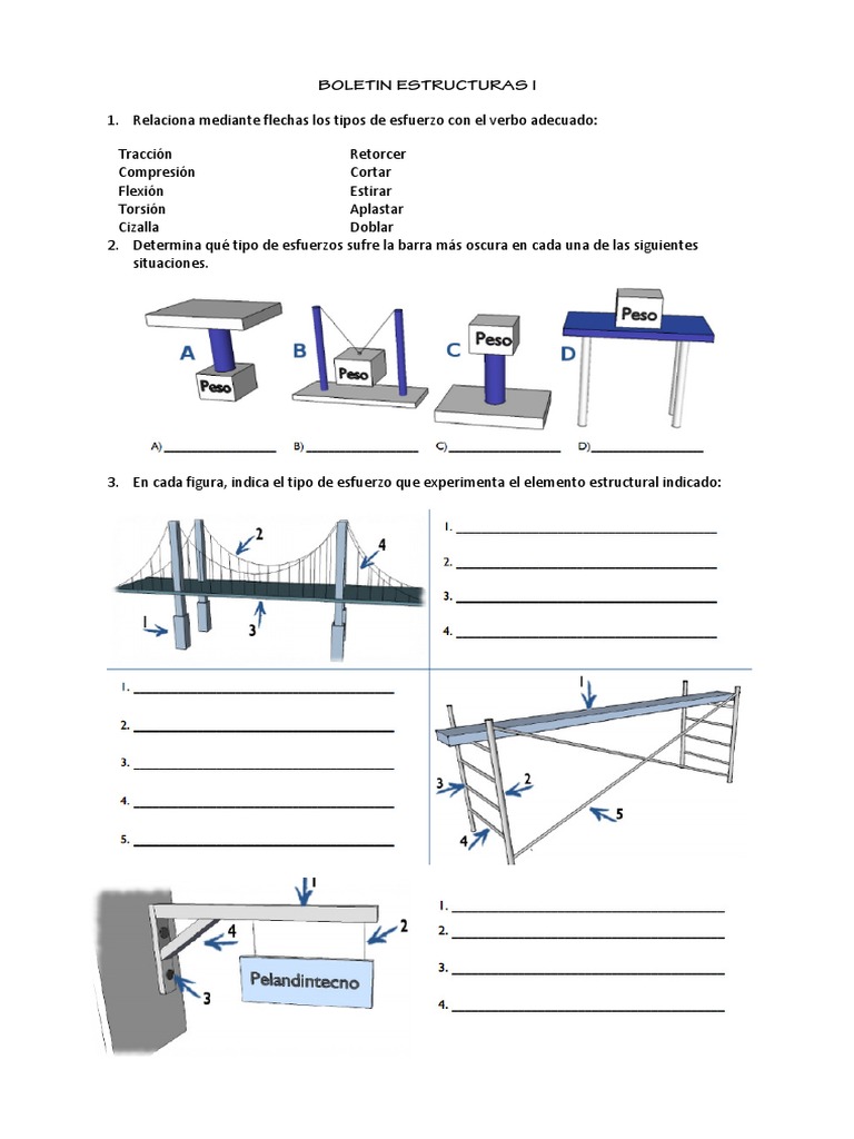 Boletin Estructuras 2º ESO TECNOLOGIA | PDF