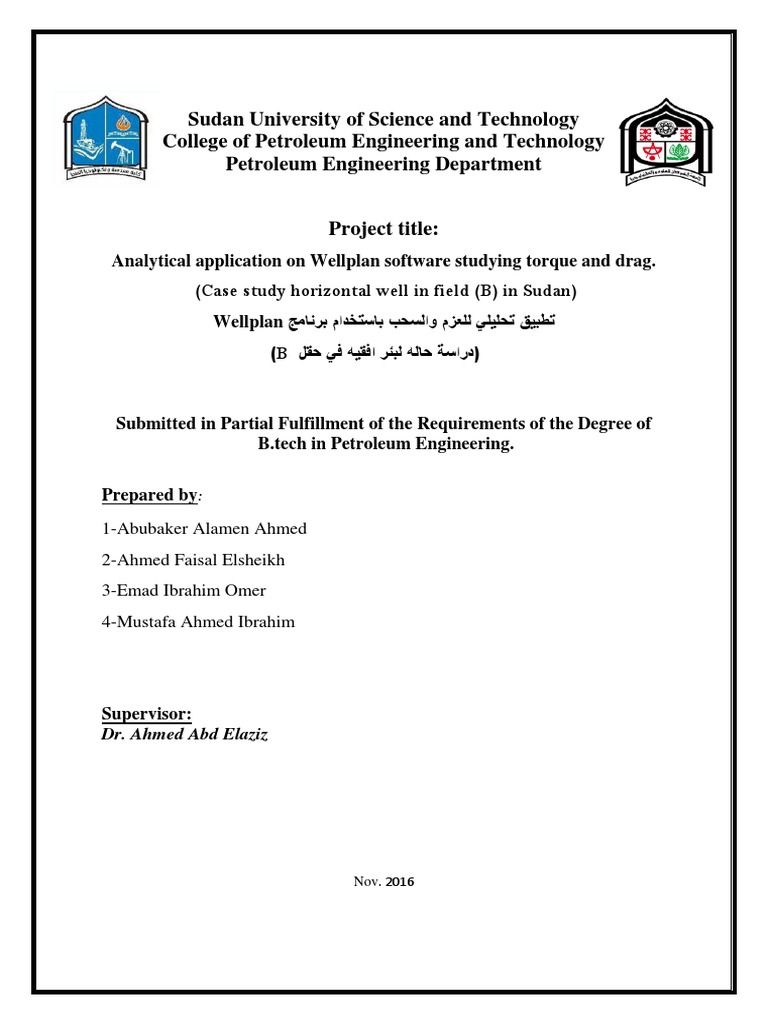 Analytical Application On Wellplan Software Studing Torque and Drag ...