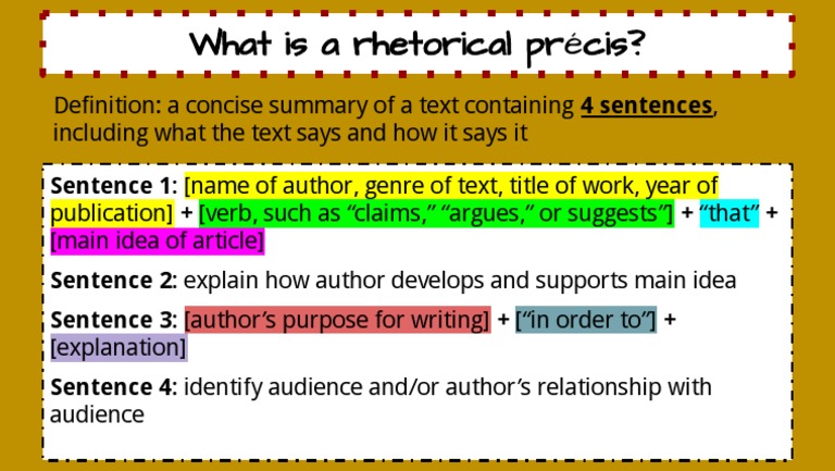 Rhetorical Precis | PDF