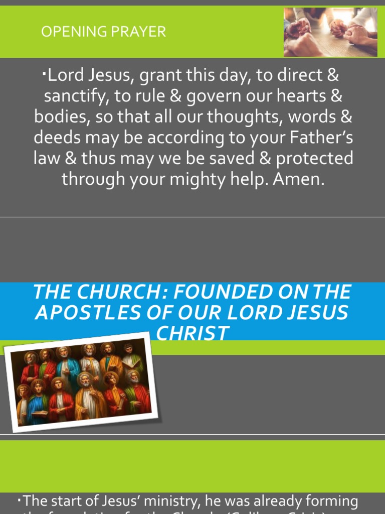 Lesson 1.1 The Church Founded On The Apostles of Our Lord Jesus Christ ...