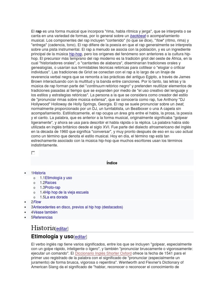 Que Es El Rap | PDF | Golpecitos | Entretenimiento