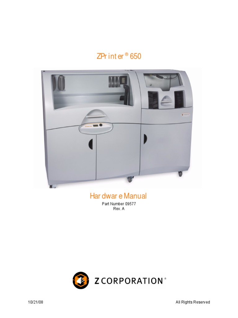 Manual ZPrinter 650 - Hardware Overview | PDF | Printer (Computing) | 3 ...