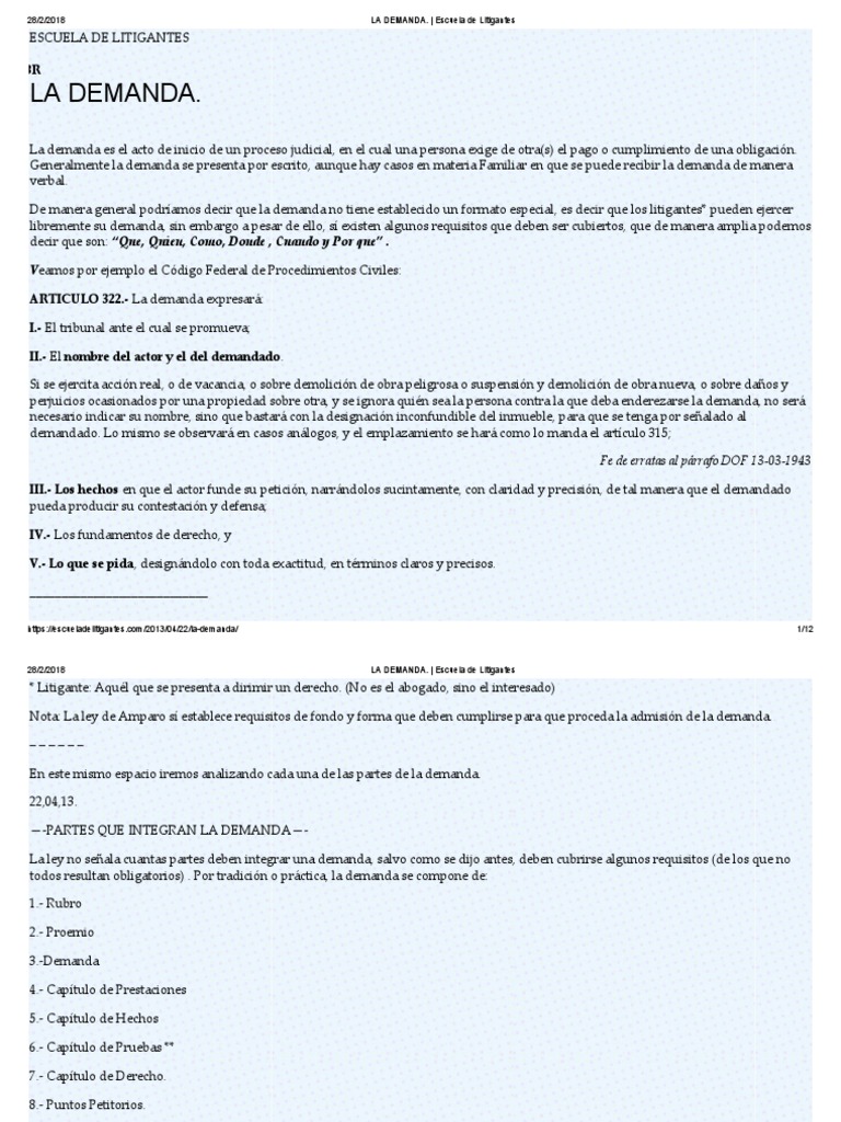 La Demanda Civil | PDF | Demanda judicial | Información del gobierno