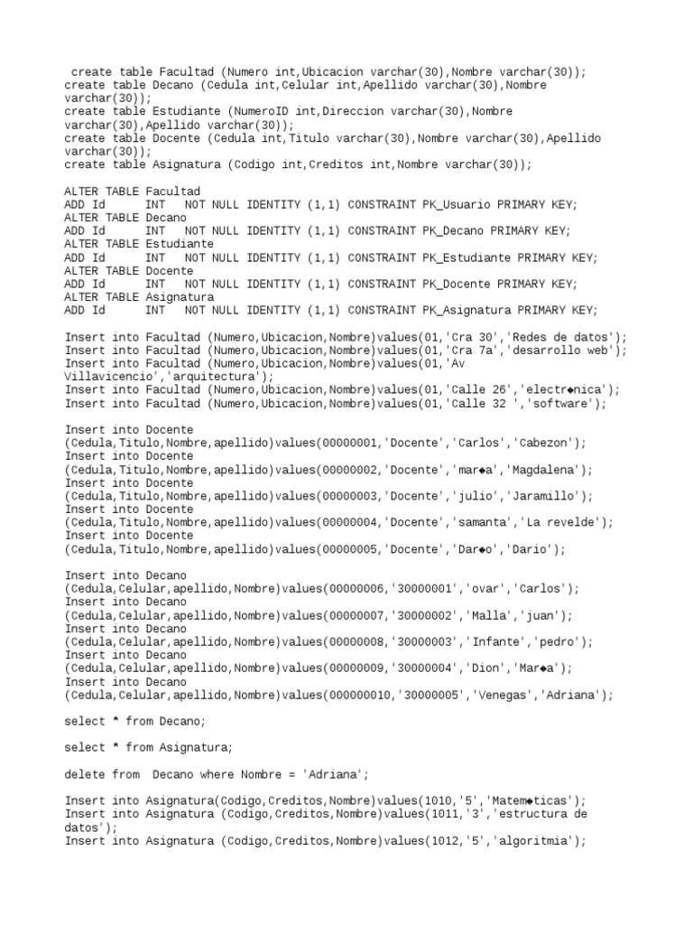 Examen SQL | PDF | Bases de datos | SQL