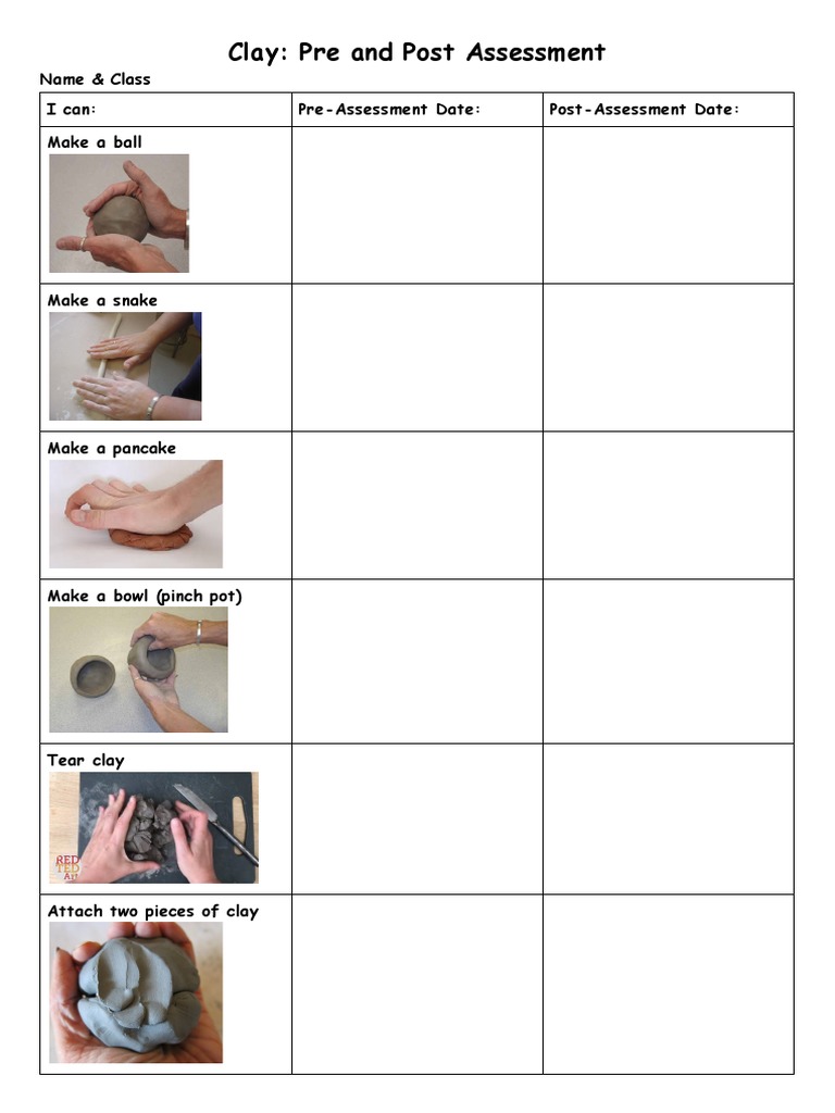 Clay Pre Post Assessment | PDF