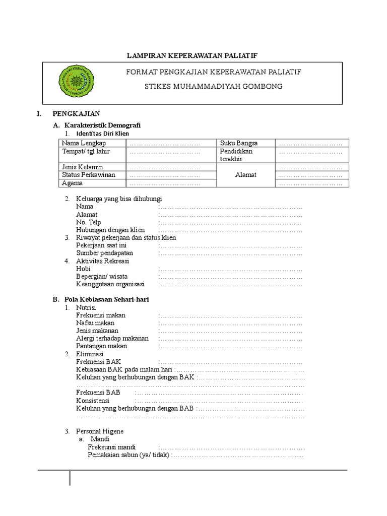 Pengkajian Keperawata PALIATIF | PDF