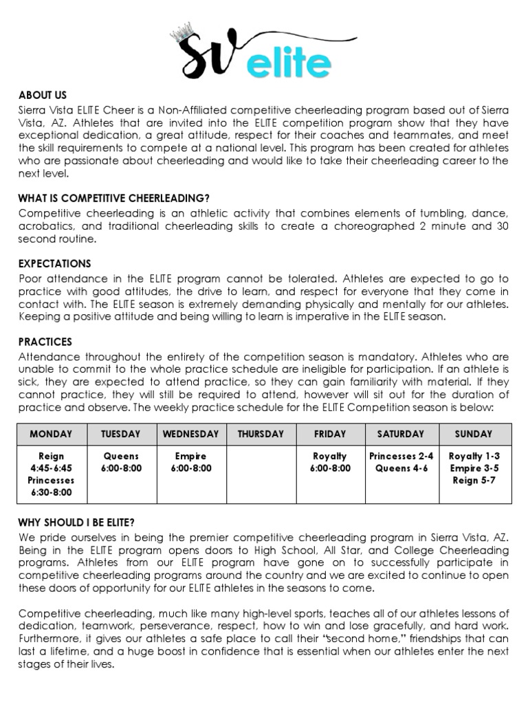 2020-2021 Info Packet | PDF | Cheerleading | Indemnity