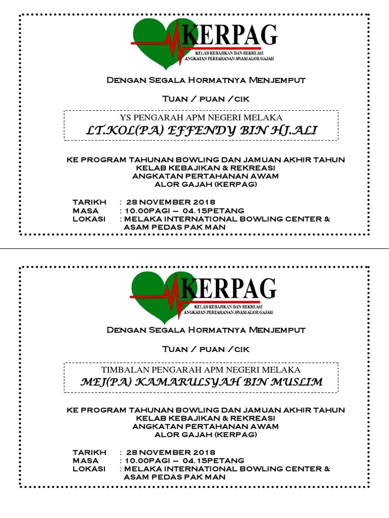 Kad Jemputa Dan Tentatif | PDF