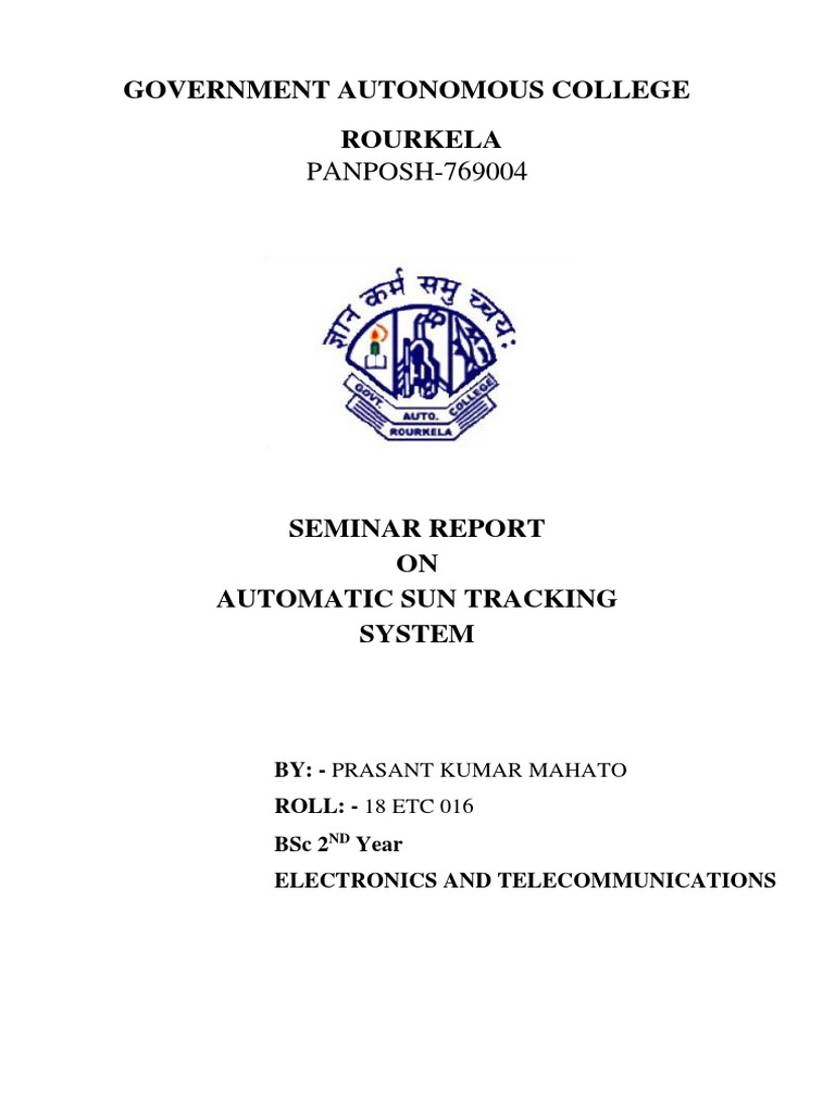 (REPORT) - Automatic Sun Tracking System | PDF | Electric Motor | Solar Panel